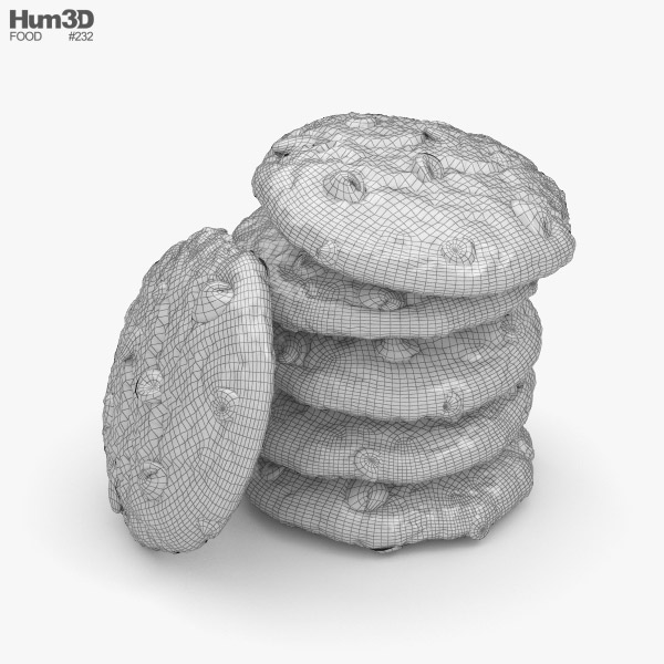 Chocolate Chip Cookie 3D model - Download Dessert on 3DModels.org