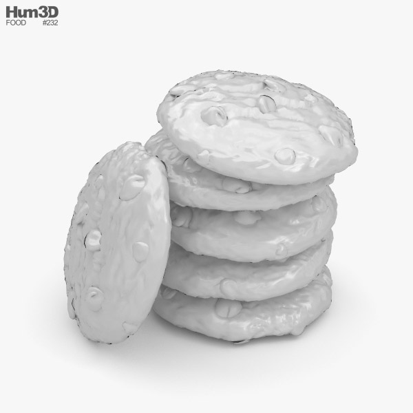 Chocolate Chip Cookie 3D model - Download Dessert on 3DModels.org