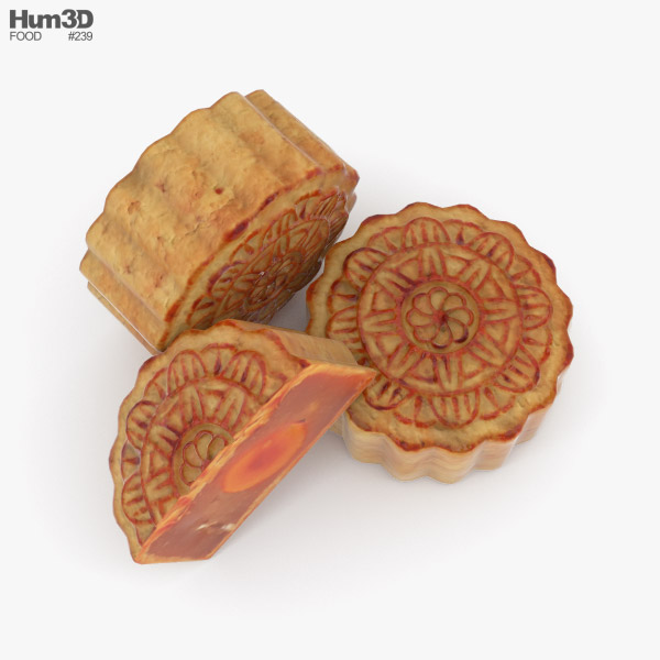 Mooncake 3D model - Download Dessert on 3DModels.org