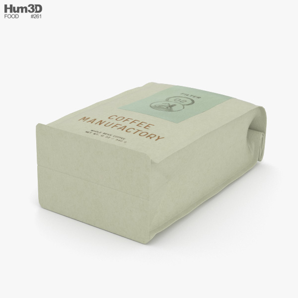 Coffee package 3D model - Download Mockup on 3DModels.org