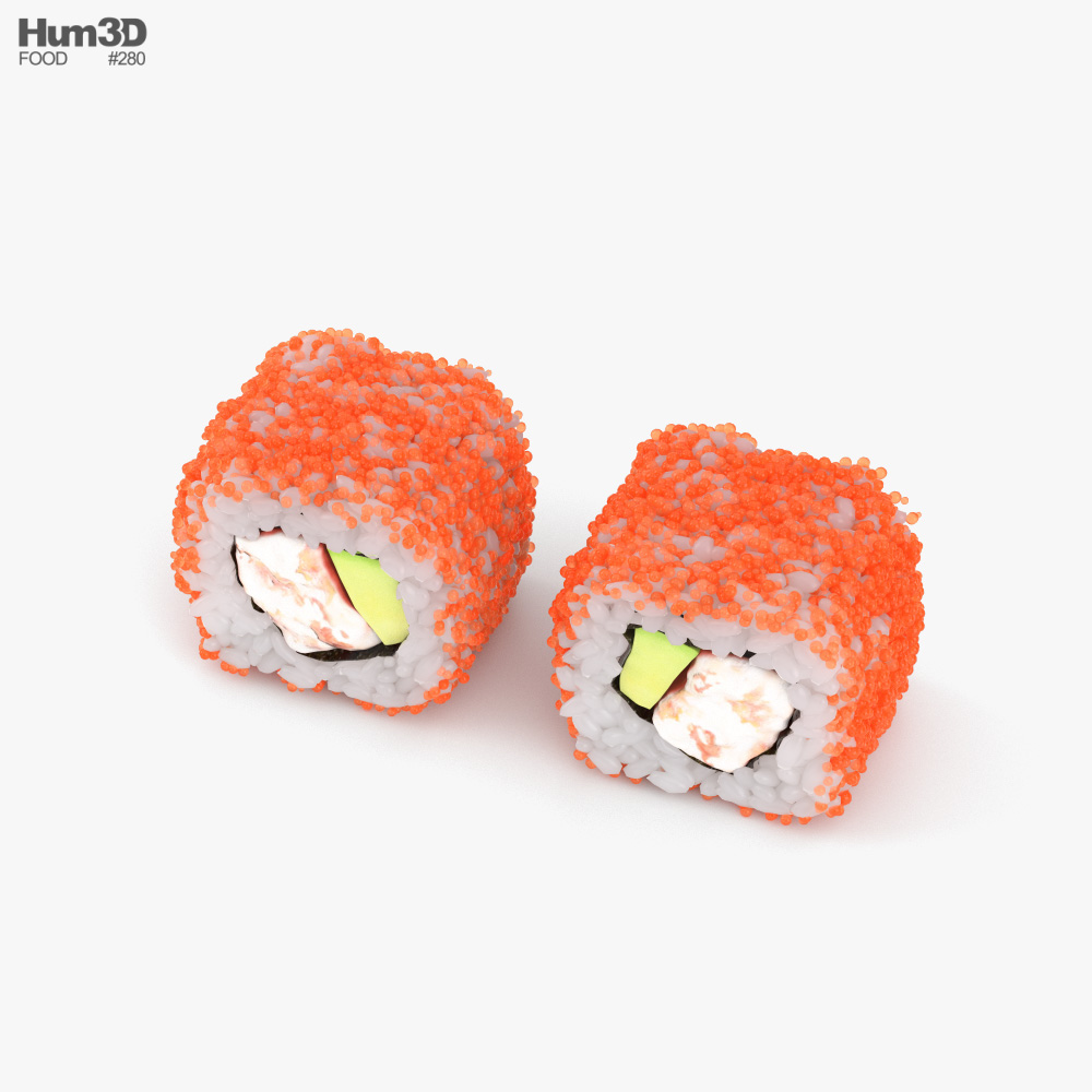 Sushi California Roll 3D model - Download Seafood on 3DModels.org