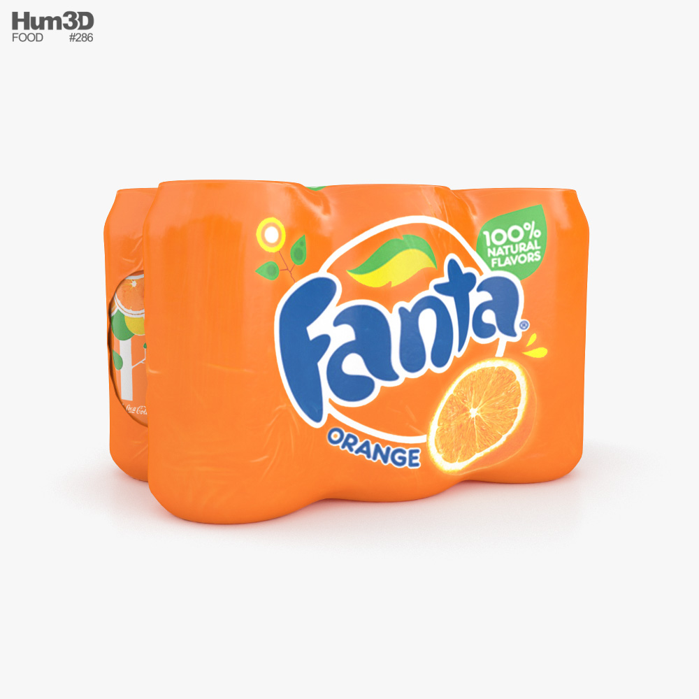 Pacote de latas de Fanta Modelo 3D - Baixar Garrafas, Latas no 3DModels.org