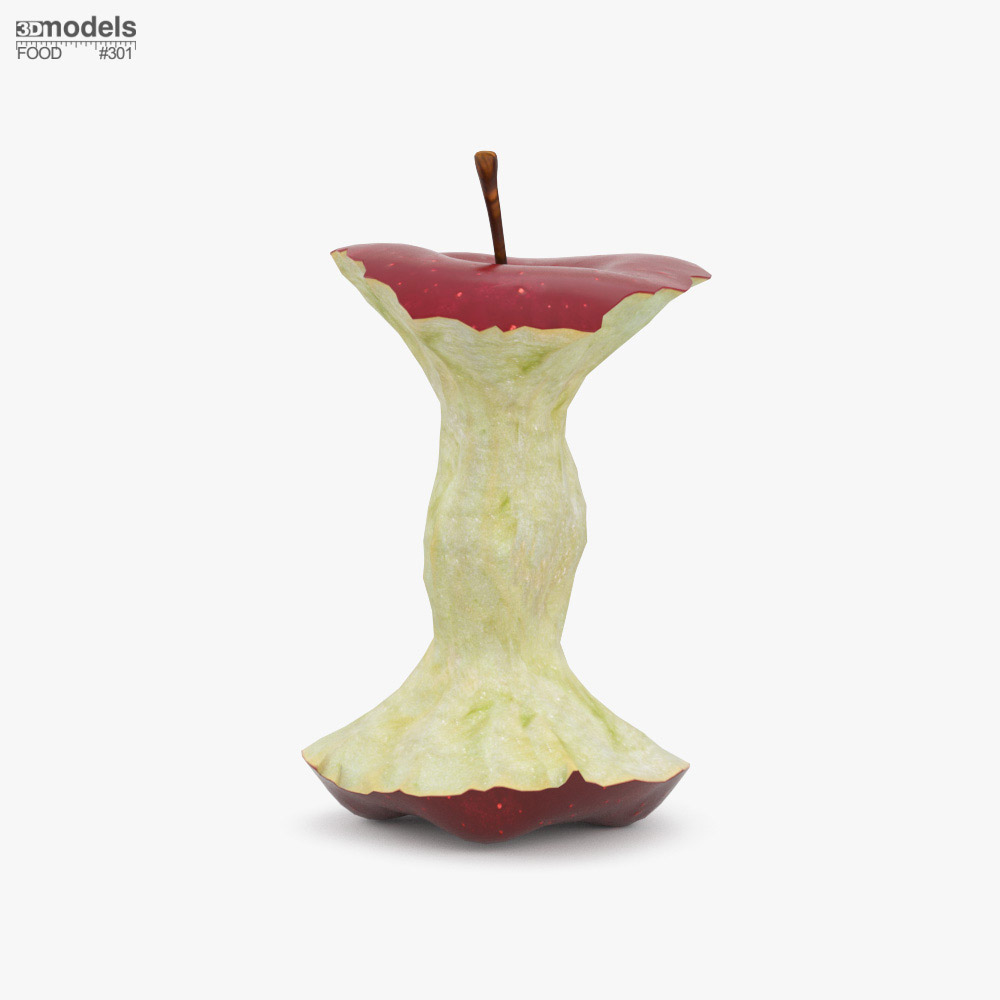 Apple Core Red 3D model - Download Fruit on 3DModels.org