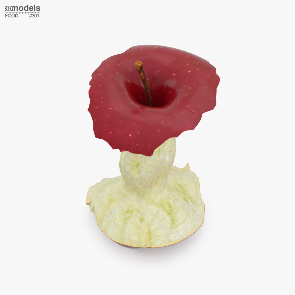 Apple Core Red 3D model - Download Fruit on 3DModels.org
