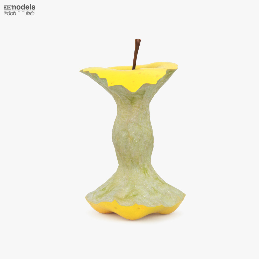 Yellow Apple Core 3D model - Download Fruit on 3DModels.org