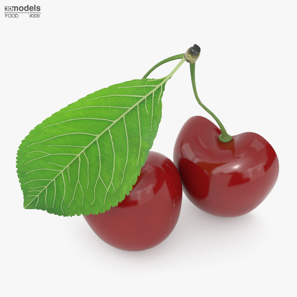 Cherry Cut Half 3D model - Download Fruit on 3DModels.org