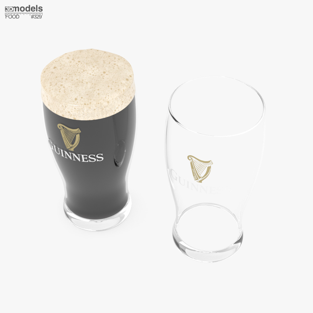 Weizen Glass Guinness 3D model - Download Bottles, Cans on 3DModels.org