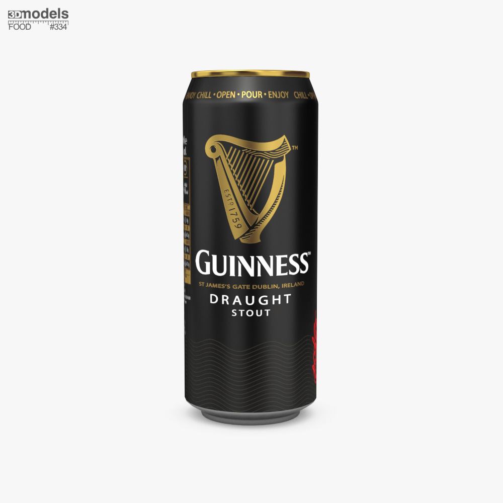 Guinness Can 3D model - Download Bottles, Cans on 3DModels.org