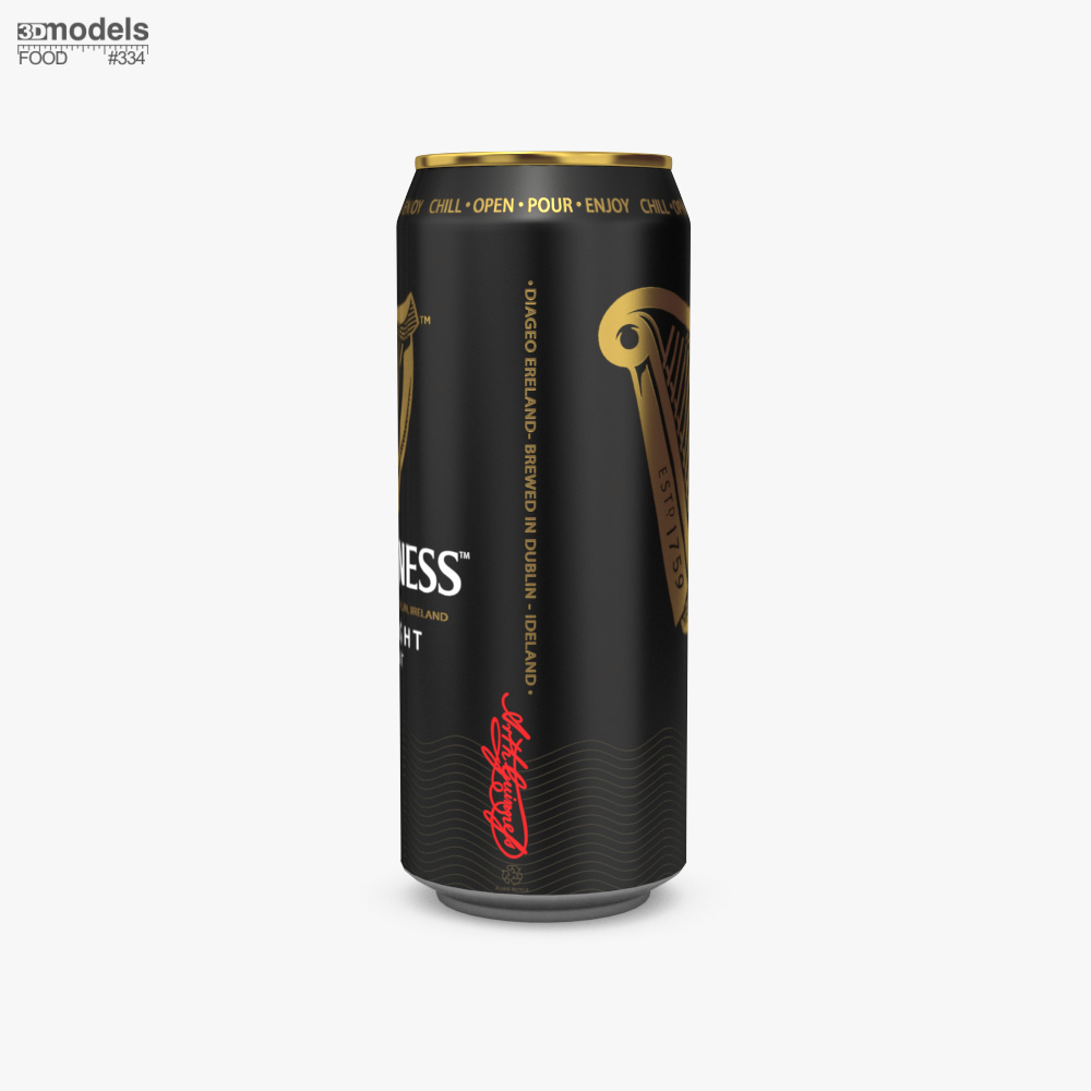 Guinness Can 3D model - Download Bottles, Cans on 3DModels.org