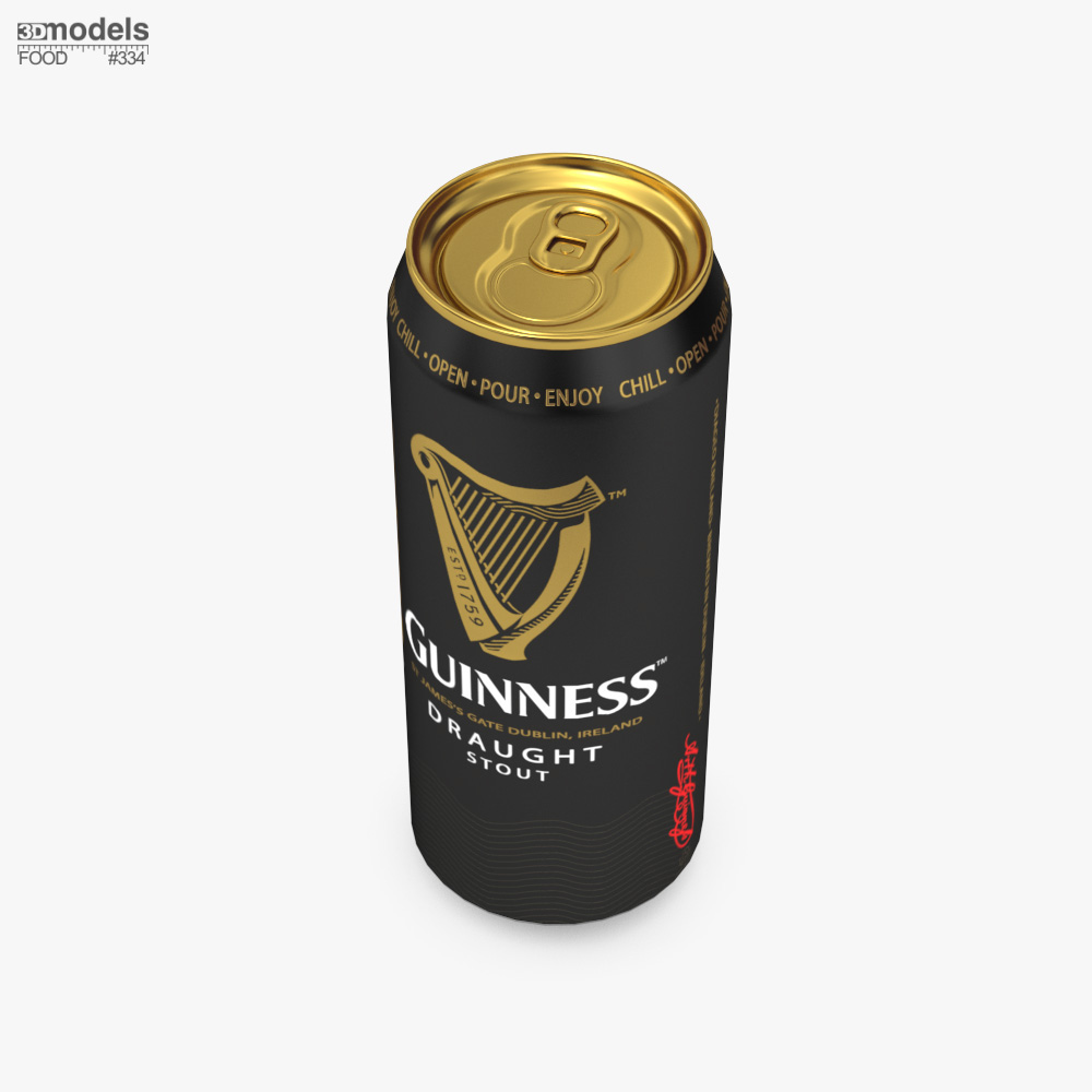 Guinness Can 3D model - Download Bottles, Cans on 3DModels.org