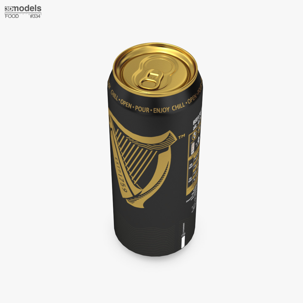 Guinness Can 3D model - Download Bottles, Cans on 3DModels.org