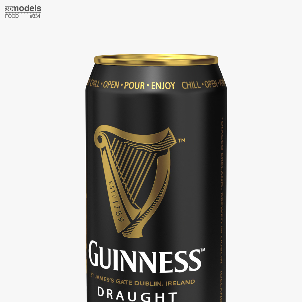 Guinness Can 3D model - Download Bottles, Cans on 3DModels.org