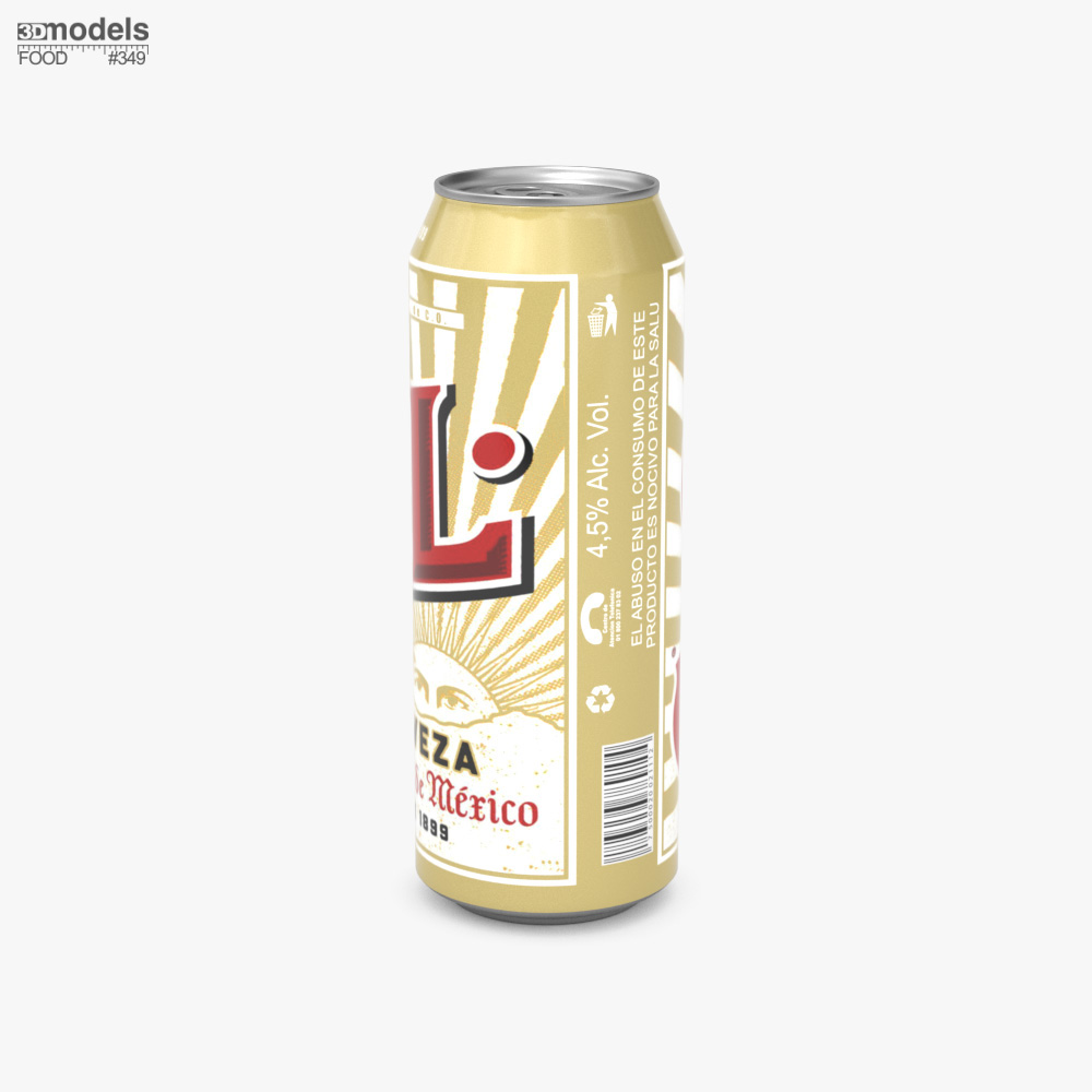 Sol Cerveza Beer Can 500ml 3D model - Download Bottles, Cans on ...