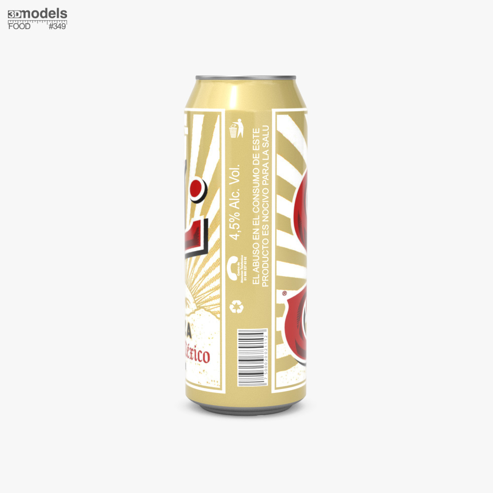 Sol Cerveza Beer Can 500ml 3D model - Download Bottles, Cans on ...