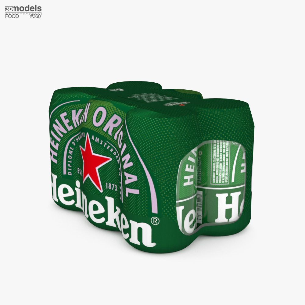 Pack de Seis Heineken Modelo 3D - Descargar Botellas, Latas on 3DModels.org