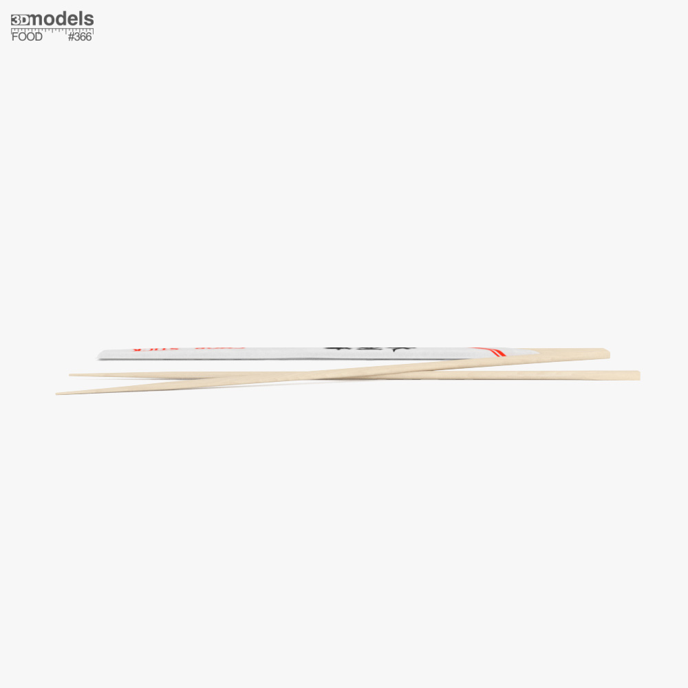 Wooden Chopstick With Cover 3D model - Download Tableware on 3DModels.org