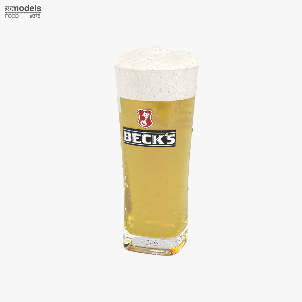 Beck’s Beer Glass 3D model - Download Bottles, Cans on 3DModels.org