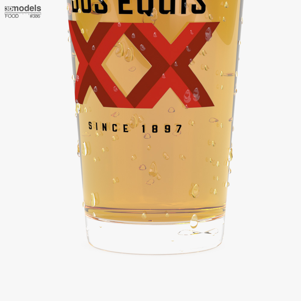 Dos Equis Glass 3D model - Download Bottles, Cans on 3DModels.org