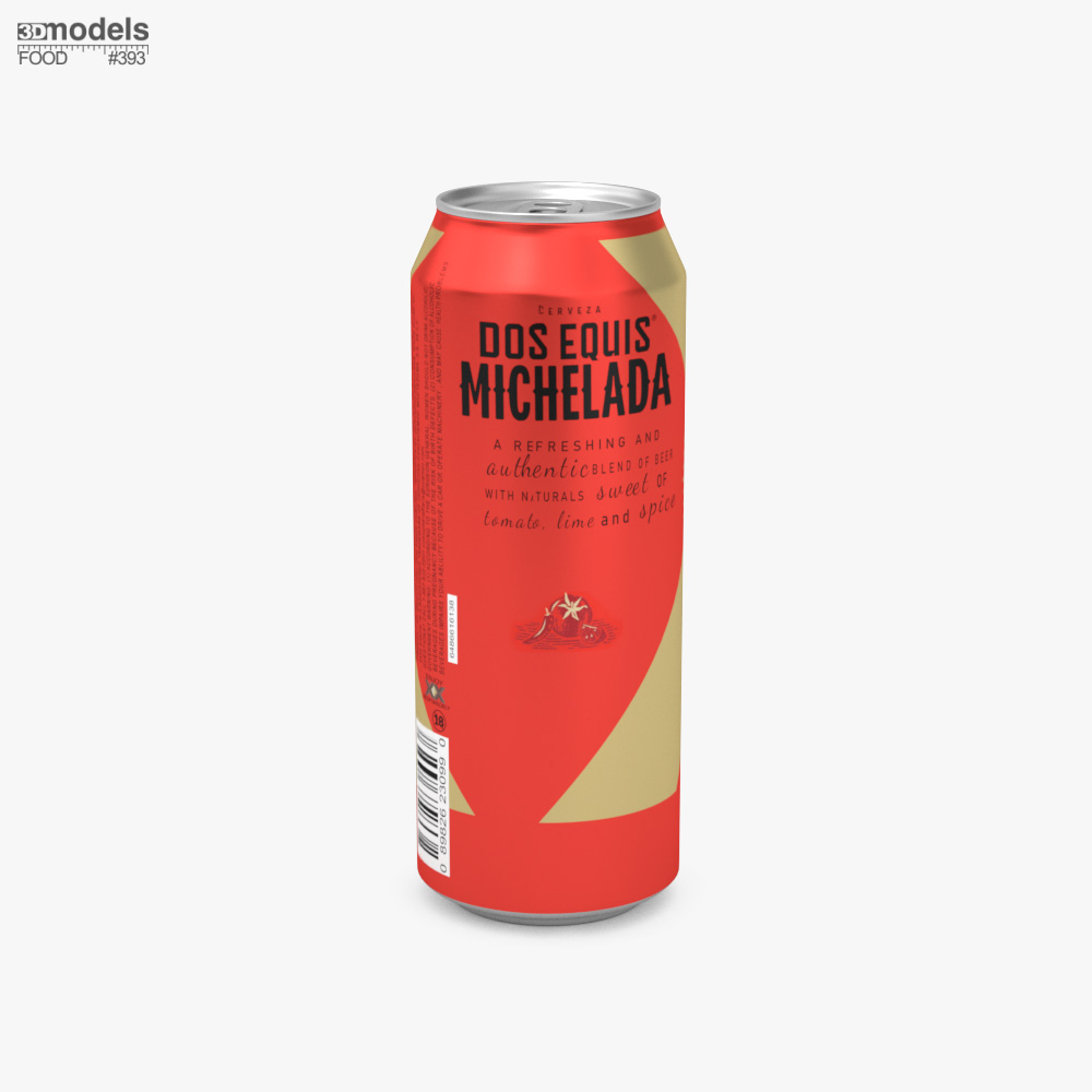 Dos Equis Beer Michelada Can 500ml 3D model - Download Bottles, Cans on ...