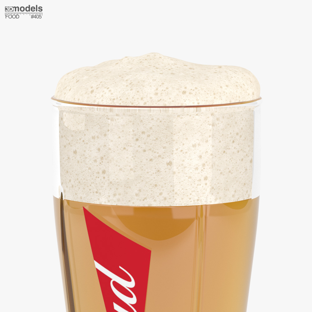 Bud Beer Glass 3D model - Download Bottles, Cans on 3DModels.org
