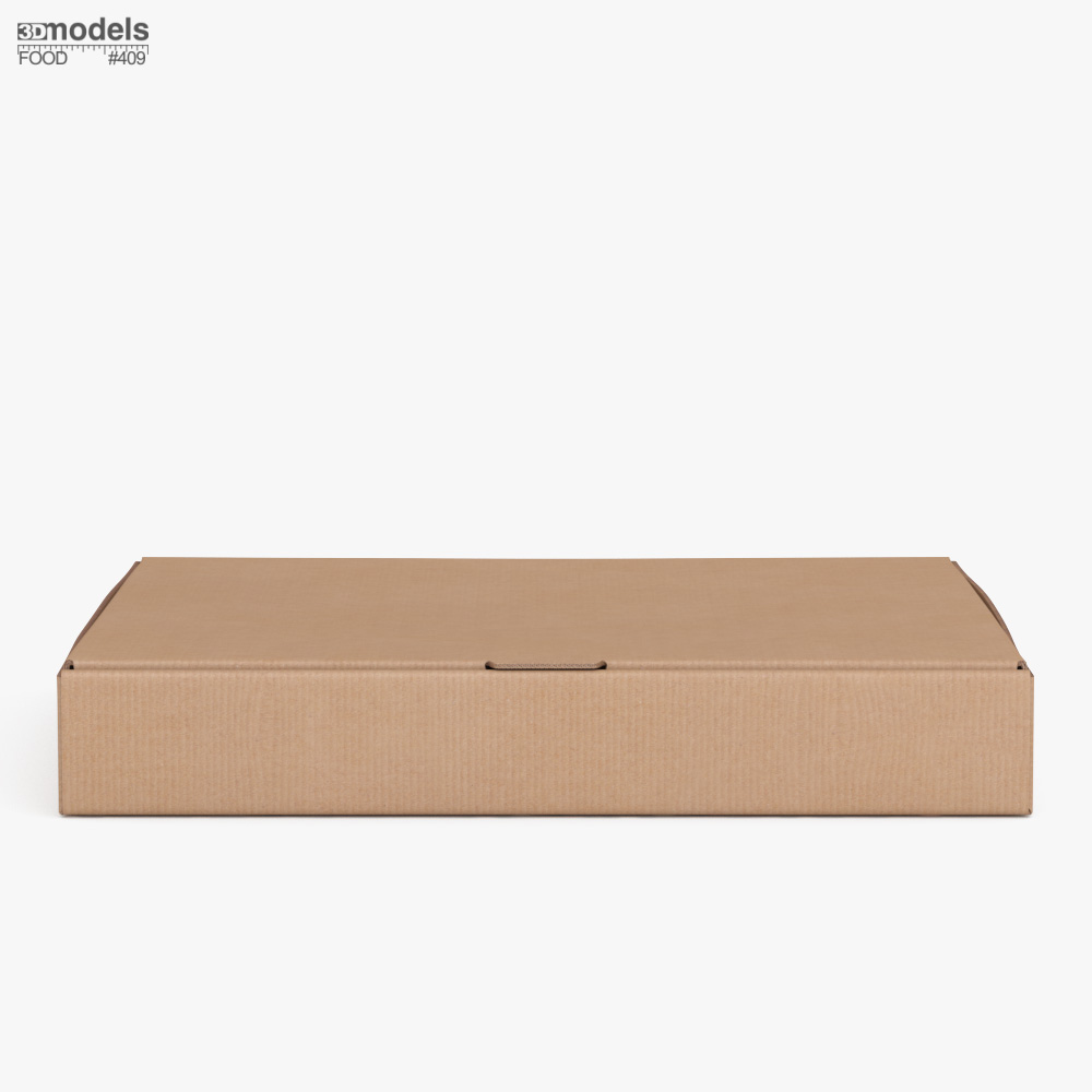Pizza Box Brown Plain 14 inch 3D model - Download Mockup on 3DModels.org