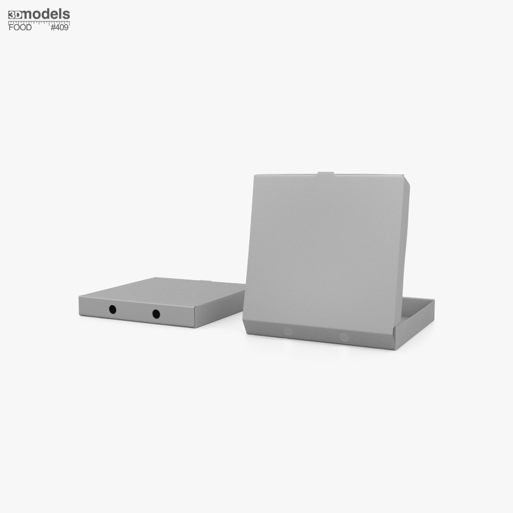 Pizza Box Brown Plain 14 inch 3D model - Download Mockup on 3DModels.org
