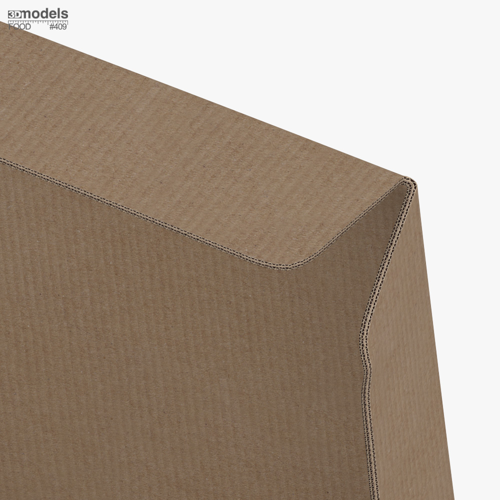 Pizza Box Brown Plain 14 inch 3D model - Download Mockup on 3DModels.org