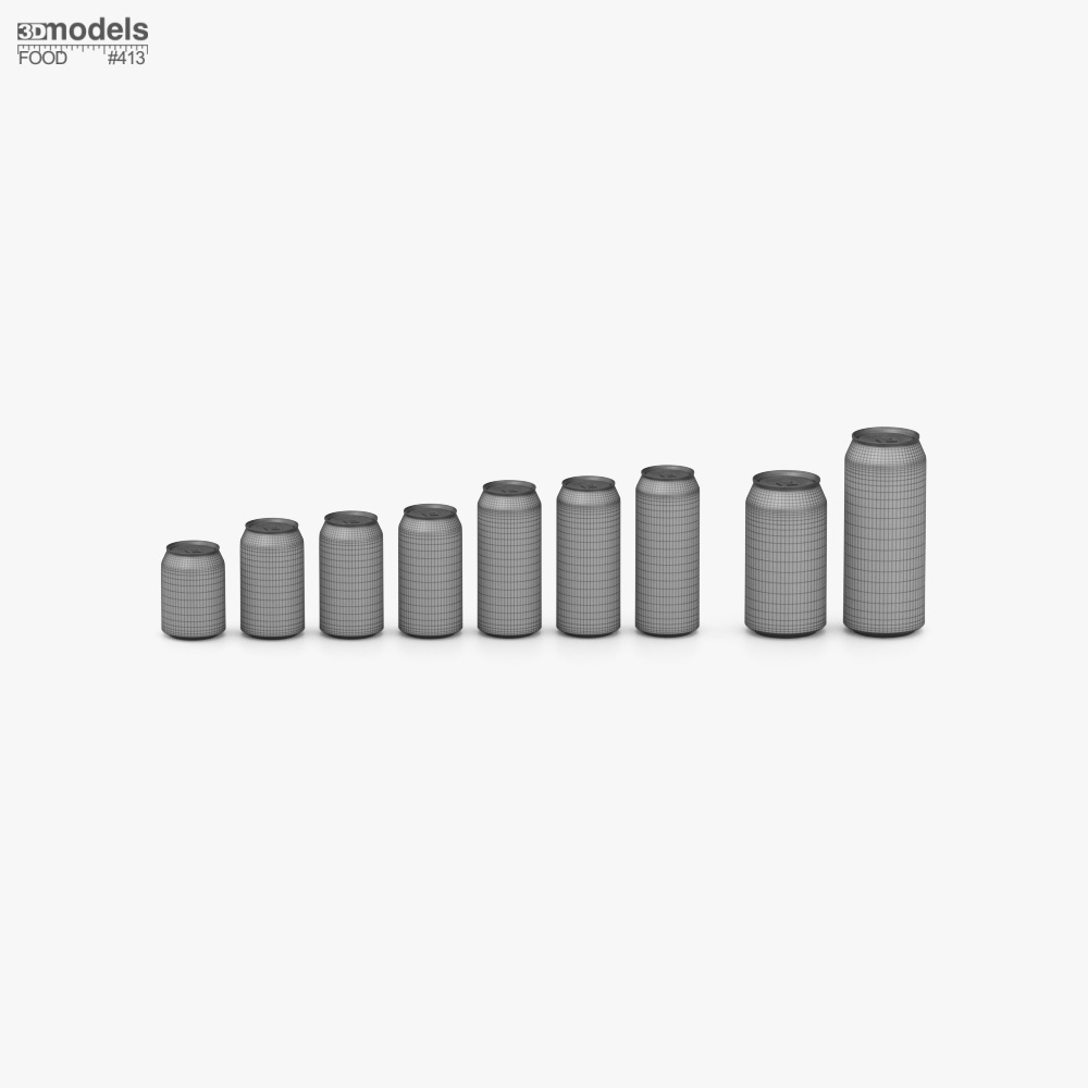 Standart Aluminium Can Size Set and King Can 3D model - Download ...