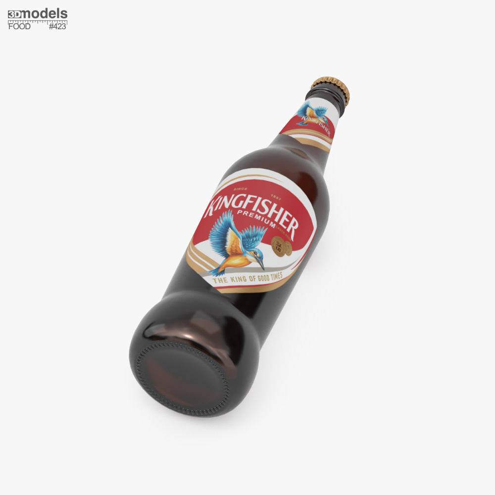 Kingfisher Beer Bottle 650ml 3D model - Download Bottles, Cans on ...