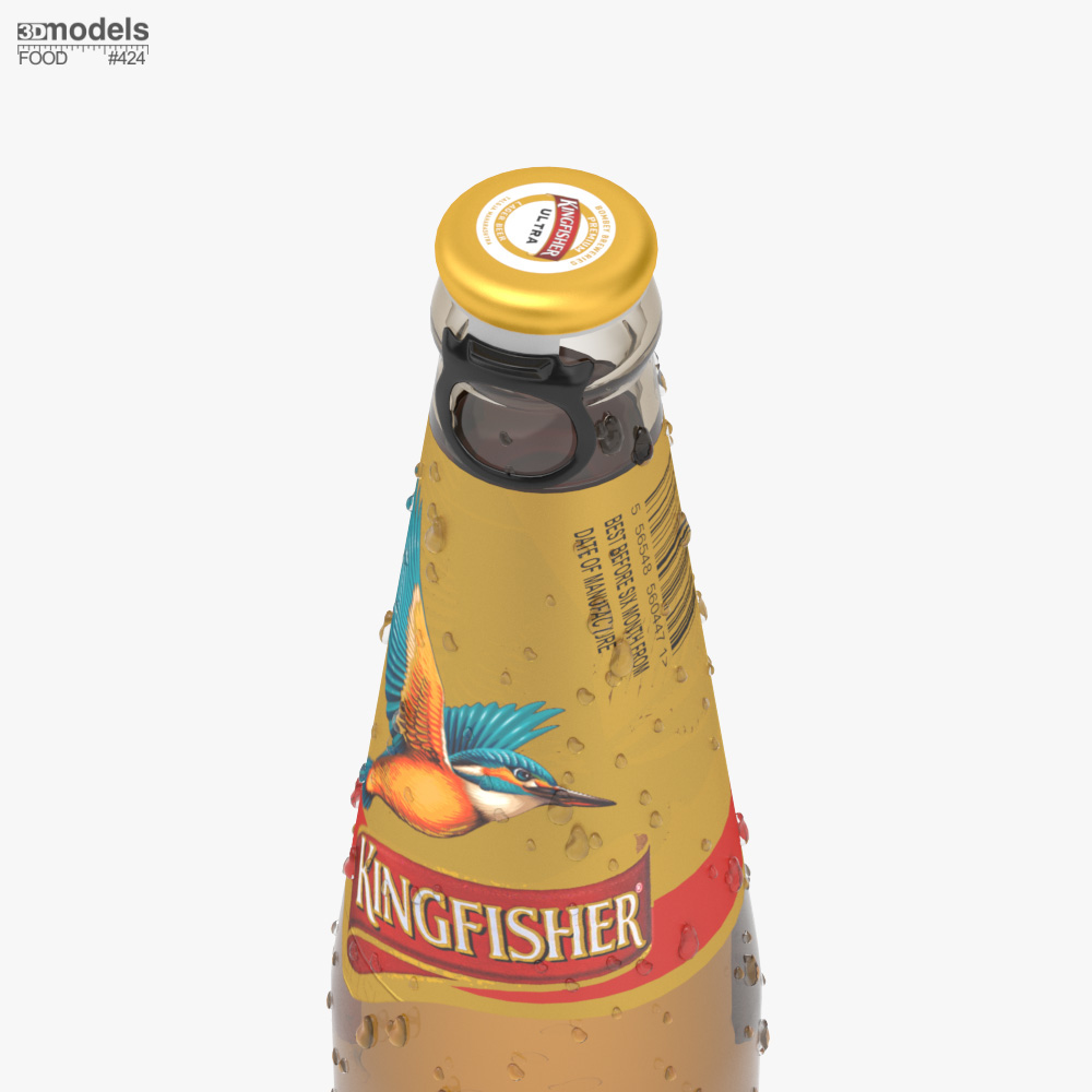 Kingfisher Beer Ultra Bottle 330ml 3D model - Download Bottles, Cans on ...