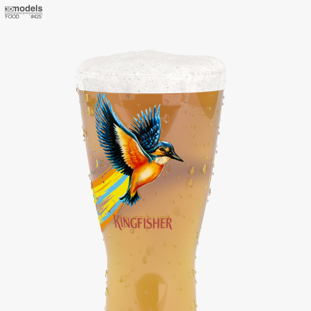 Kingfisher Glass 3D model - Download Bottles, Cans on 3DModels.org