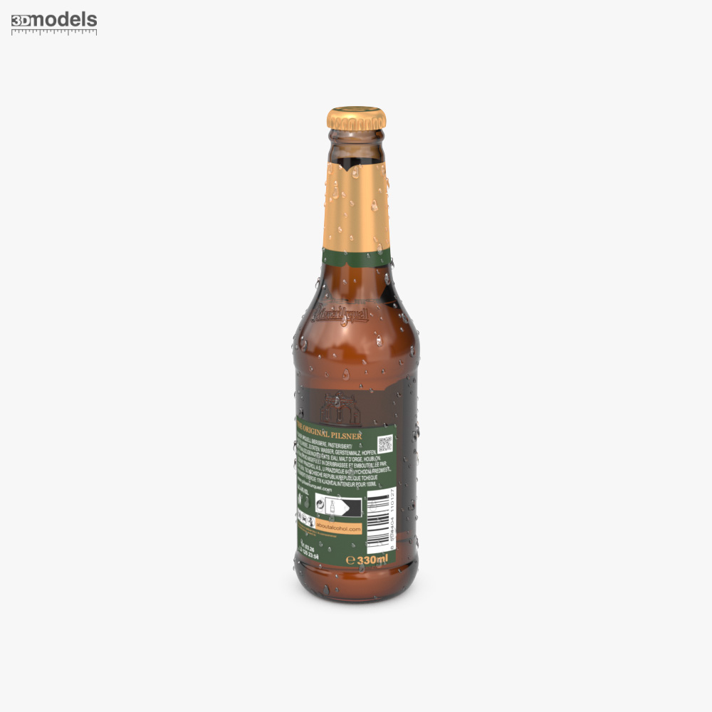 Pilsner Urquell Beer Bottle 330ml 3D model - Download Bottles, Cans on ...