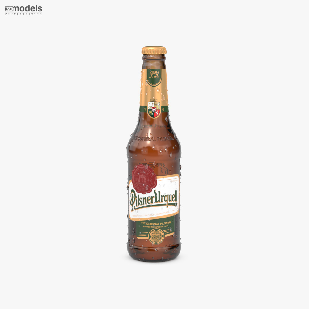 Pilsner Urquell Beer Bottle 330ml 3D model - Download Bottles, Cans on ...