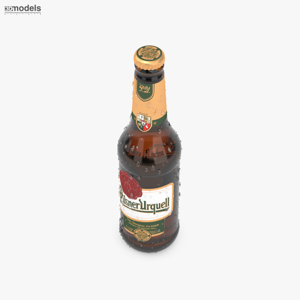 Pilsner Urquell Beer Bottle 330ml 3D model - Download Bottles, Cans on ...