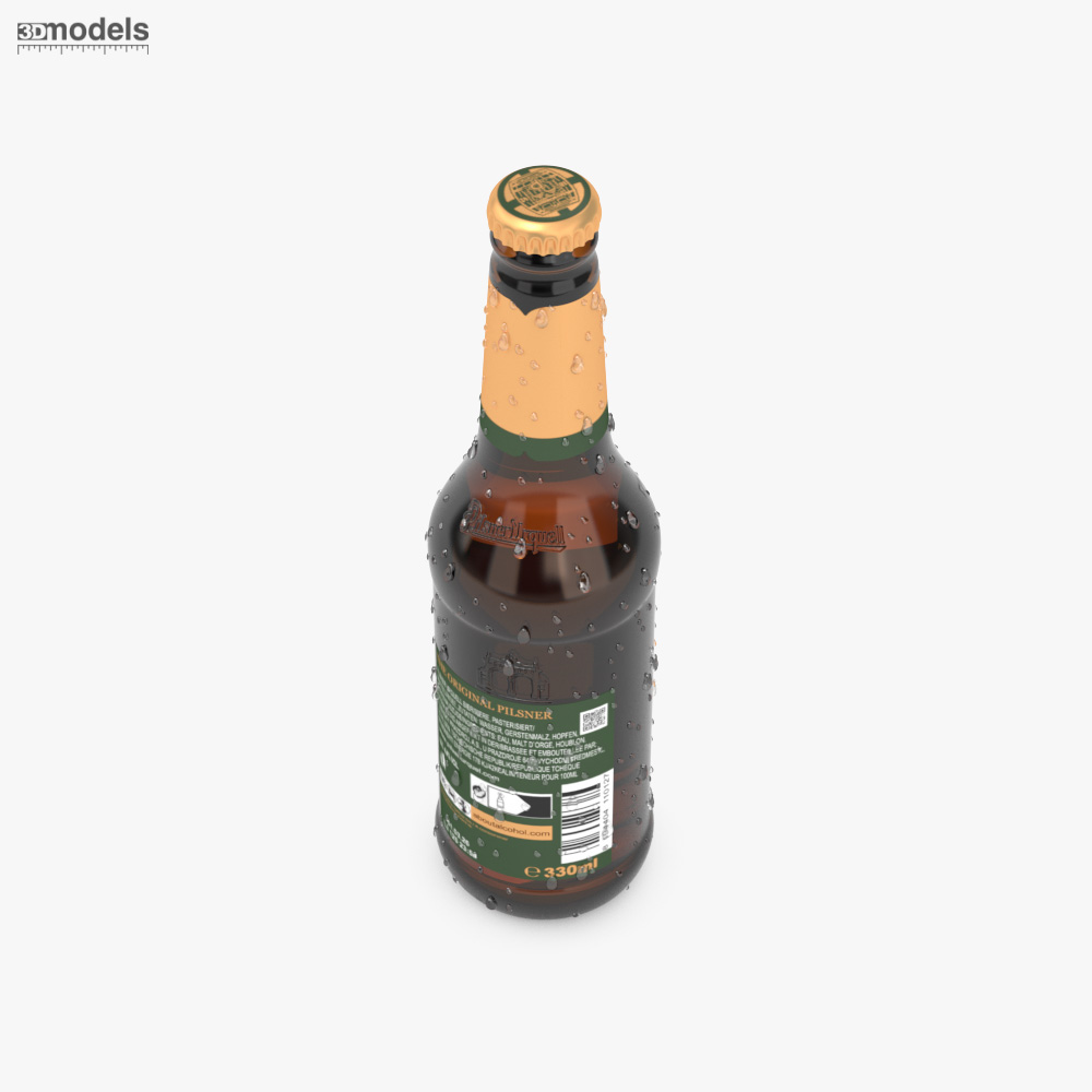 Pilsner Urquell Beer Bottle 330ml 3D model - Download Bottles, Cans on ...