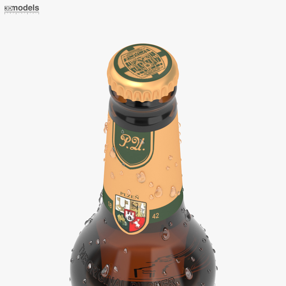 Pilsner Urquell Beer Bottle 330ml 3D model - Download Bottles, Cans on ...