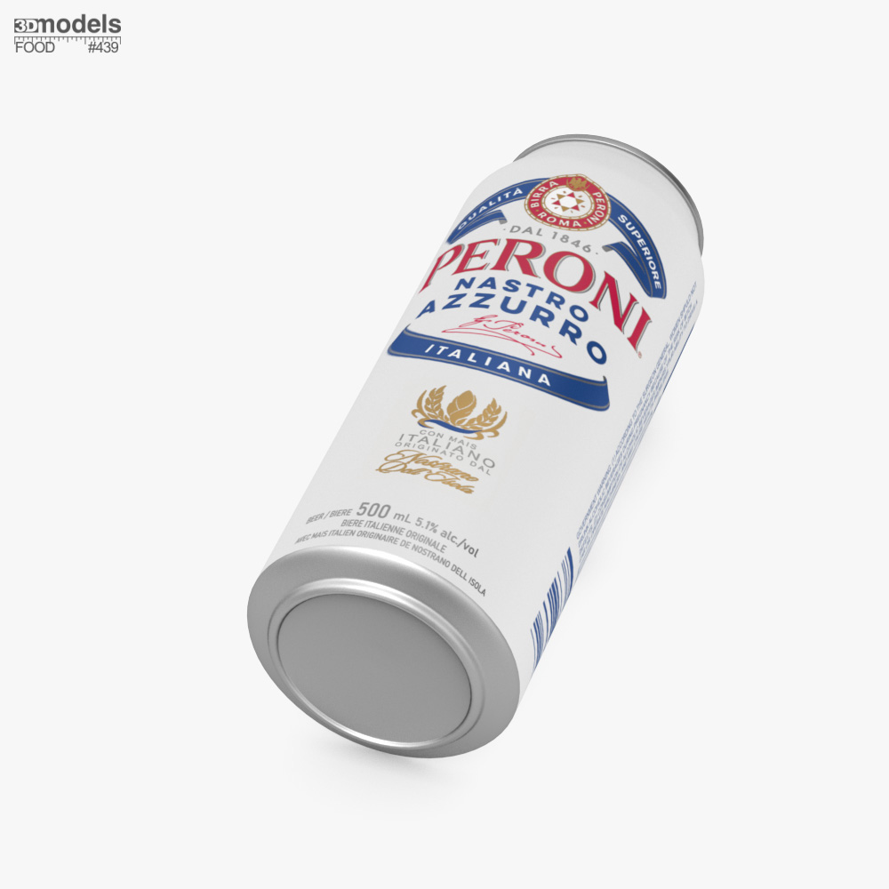 Peroni Beer Can 500ml 3D model - Download Bottles, Cans on 3DModels.org