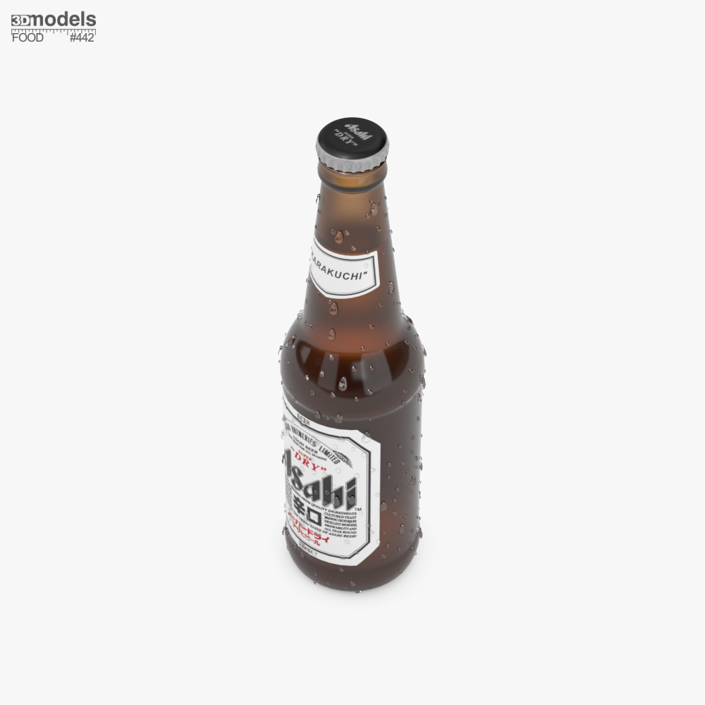 Asahi Super Dry Bierflasche 330ml 3D-Modell - Herunterladen Flaschen ...