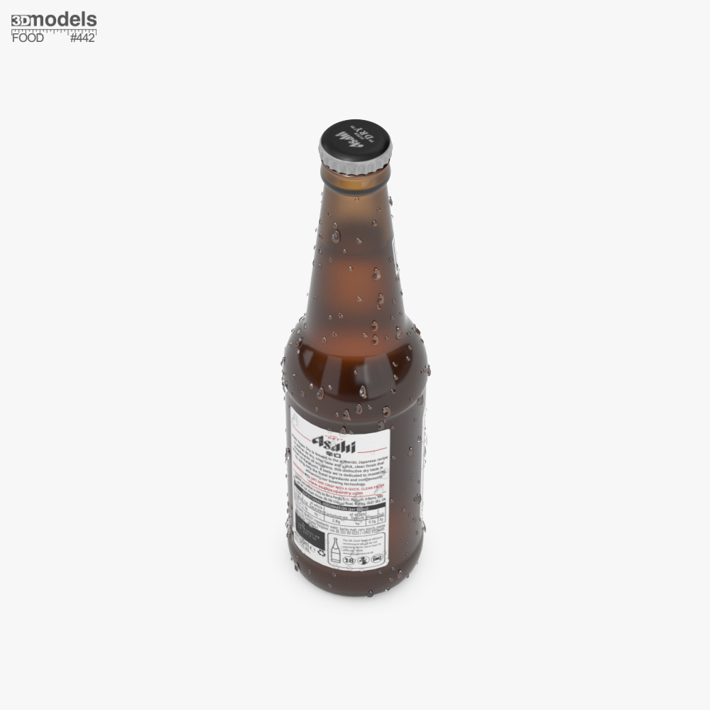 Asahi Super Dry Beer Bottle 330ml 3D model - Download Bottles, Cans on ...