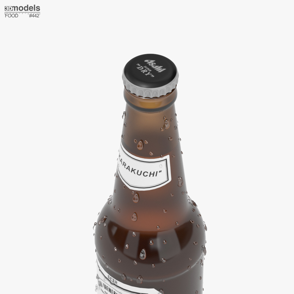 Asahi Super Dry Beer Bottle 330ml 3D model - Download Bottles, Cans on ...