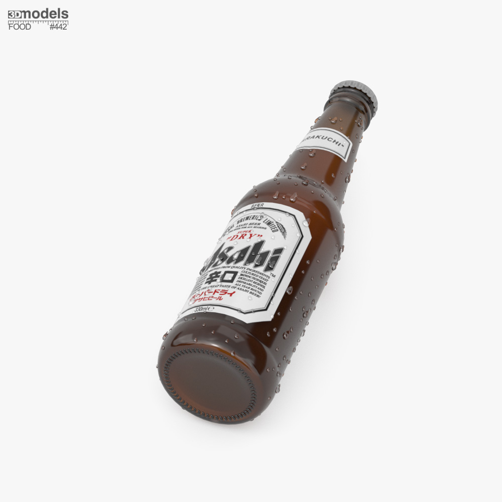 Asahi Super Dry Beer Bottle 330ml 3D model - Download Bottles, Cans on ...