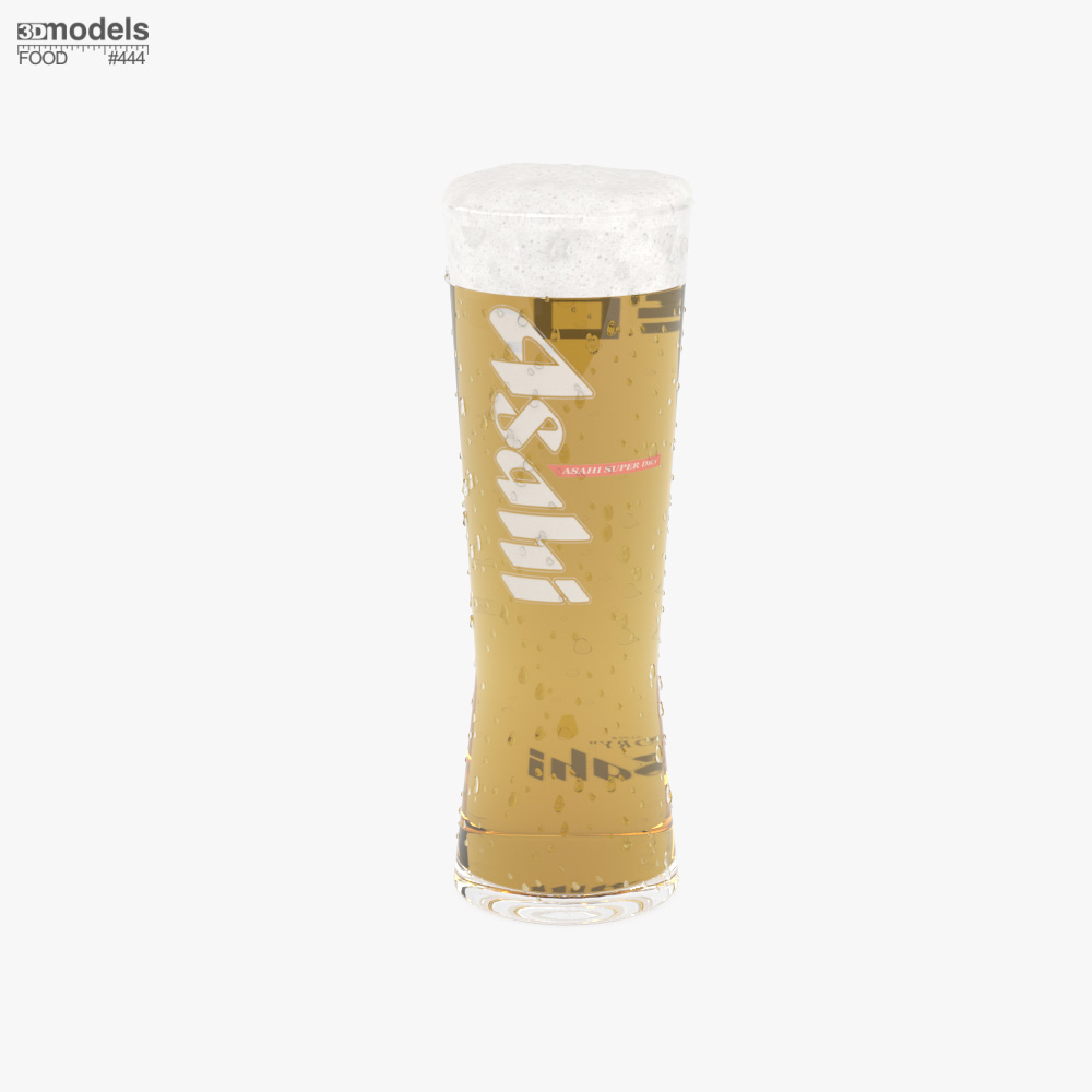Asahi Super Dry Glass 3D model - Download Bottles, Cans on 3DModels.org