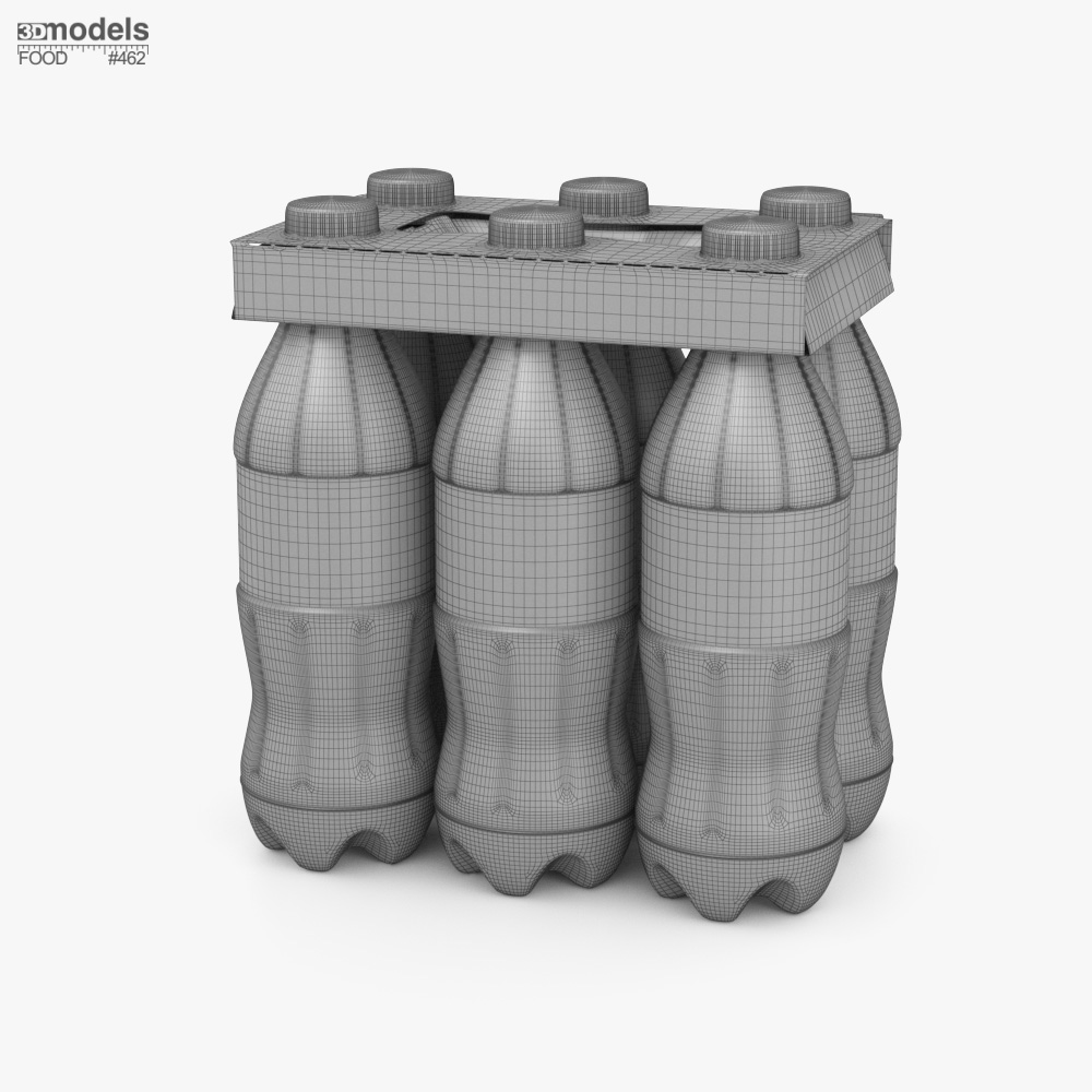 Coca Cola Zero Bottle 6Pack 500ml 3D model - Download Bottles, Cans on ...
