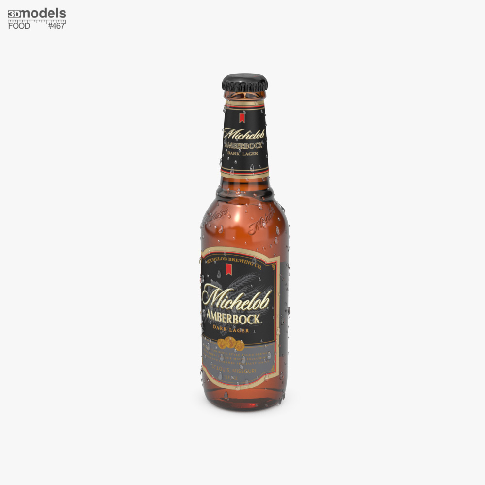 Michelob Amber Bock Beer Bottle 3D model - Download Bottles, Cans on ...