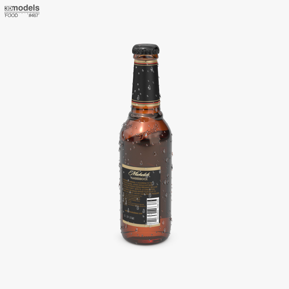 Michelob Amber Bock Beer Bottle 3D model - Download Bottles, Cans on ...
