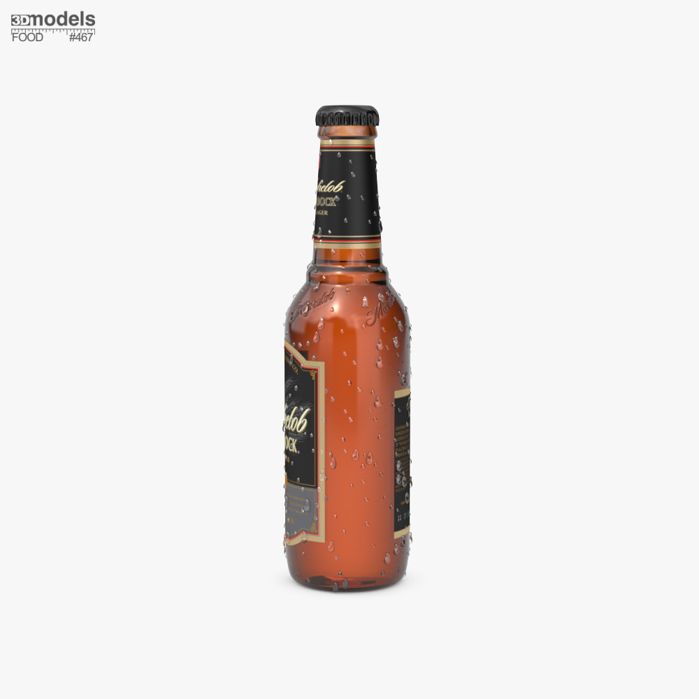 Michelob Amber Bock Beer Bottle 3D model - Download Bottles, Cans on ...