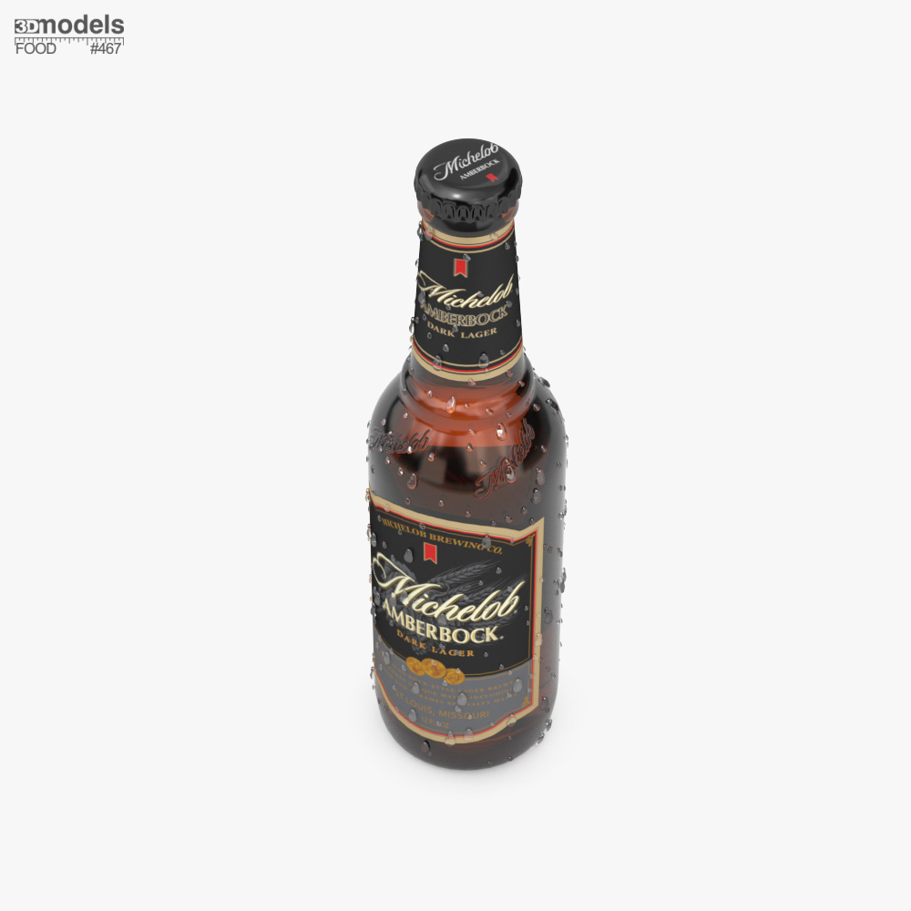 Michelob Amber Bock Beer Bottle 3D model - Download Bottles, Cans on ...