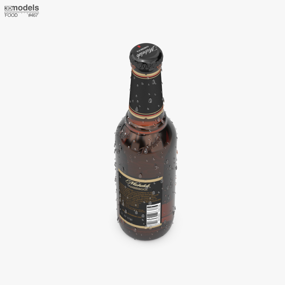 Michelob Amber Bock Beer Bottle 3D model - Download Bottles, Cans on ...