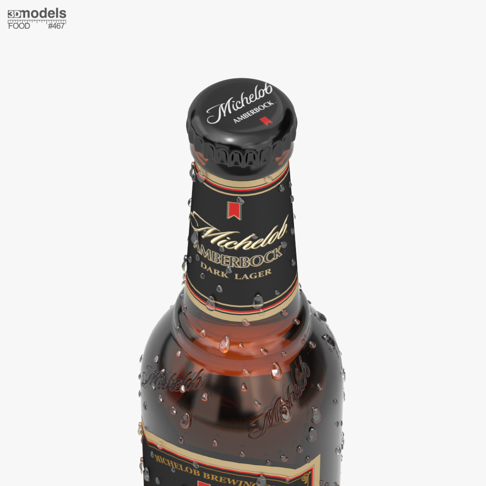 Michelob Amber Bock Beer Bottle 3D model - Download Bottles, Cans on ...