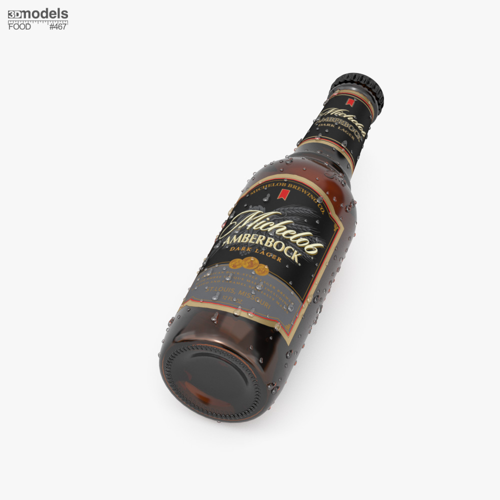 Michelob Amber Bock Beer Bottle 3D model - Download Bottles, Cans on ...